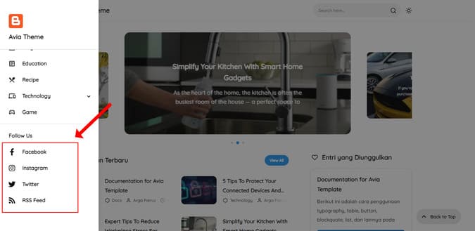 Follow Us Widget Guide - Theme62