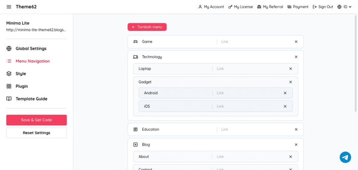 Theme62 - Template Blogger Premium 2024